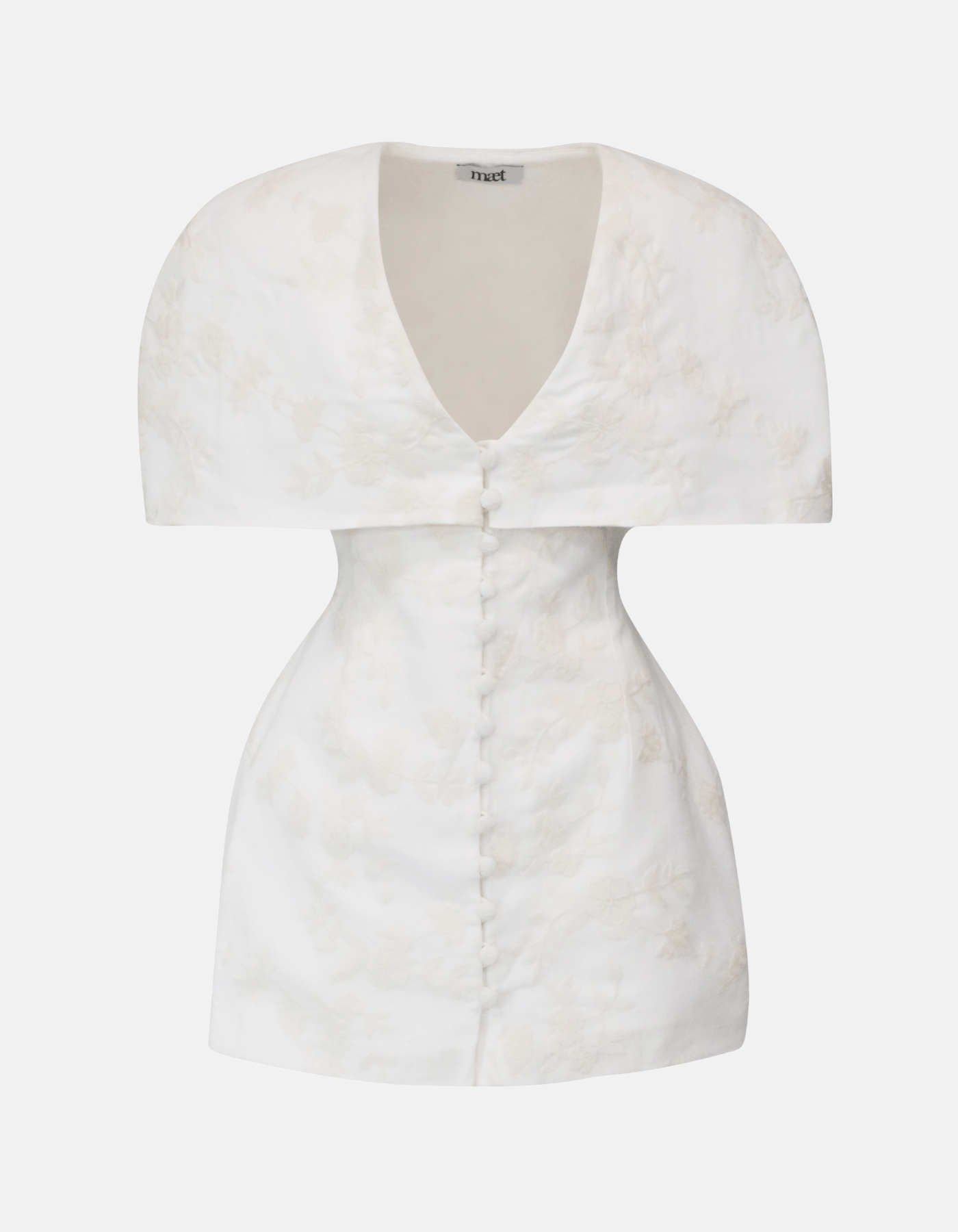 MAET | RETE White Linen Dress With Floral Embroidery | Women's Beige ...